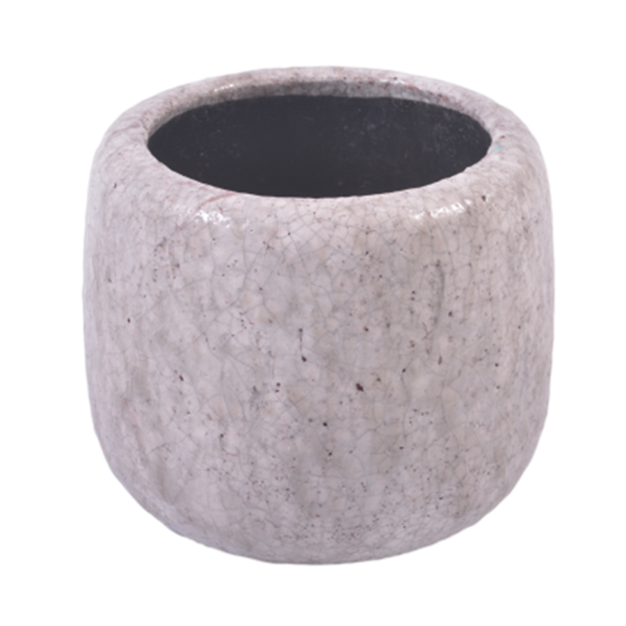 Ceramic Pot with Natural Salt Glaze | White – Homestead Decor