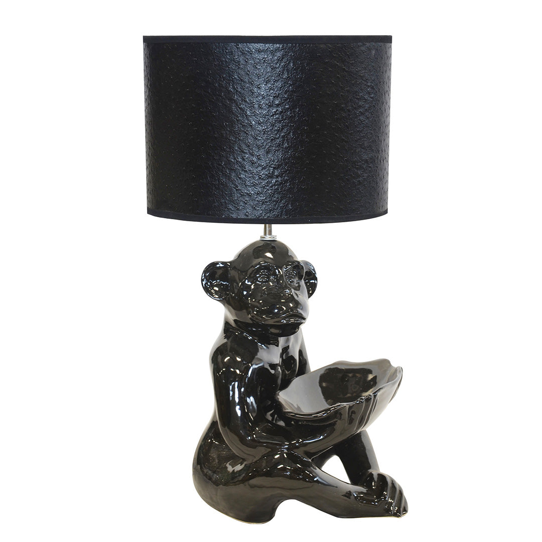 Ceramic Monkey Lamp Base | Black – Homestead Decor